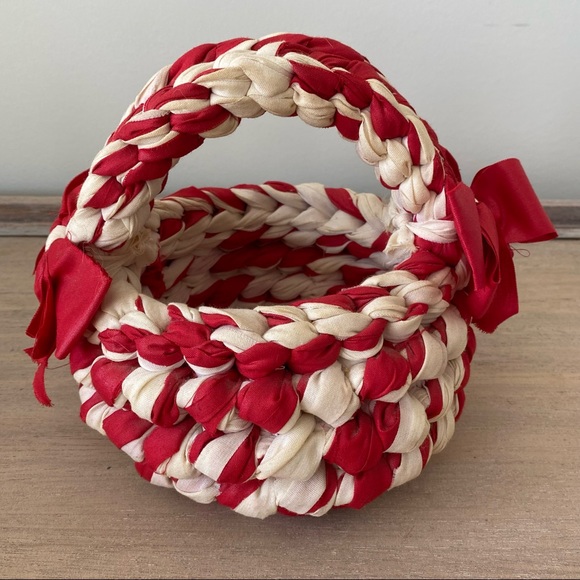 Accents | Vintage Hand Binding Fabric Basket | Poshmark